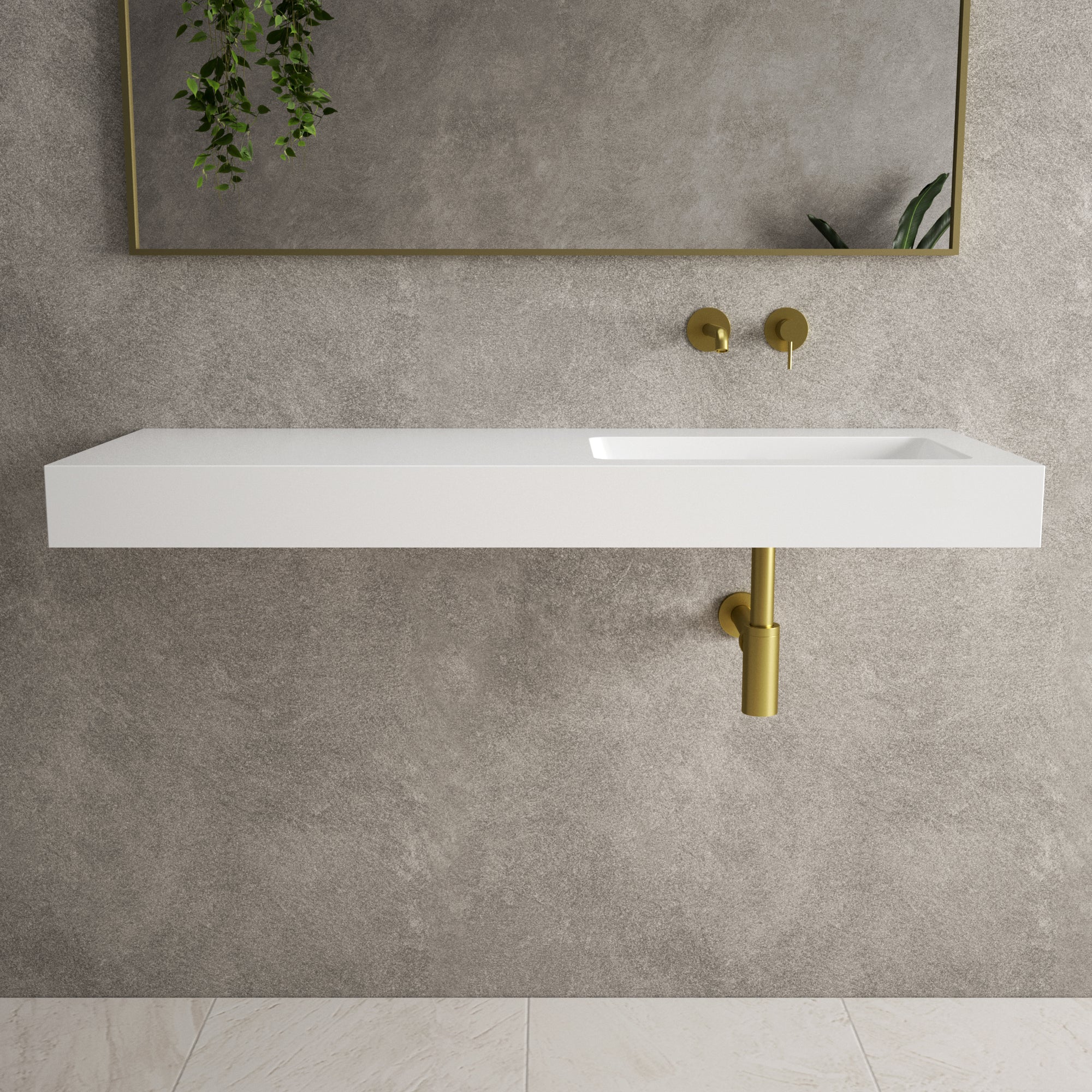 Bloc Wall Hung Right Handed Basin - 1200mm | 34 St John