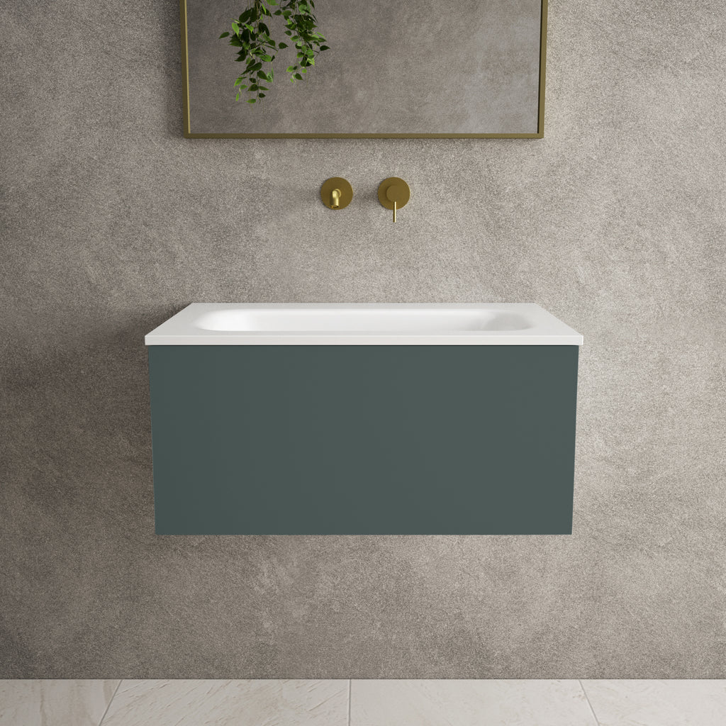 Raffinata 70cm One Drawer Vanity Unit Matt Dark Green | 34 St John