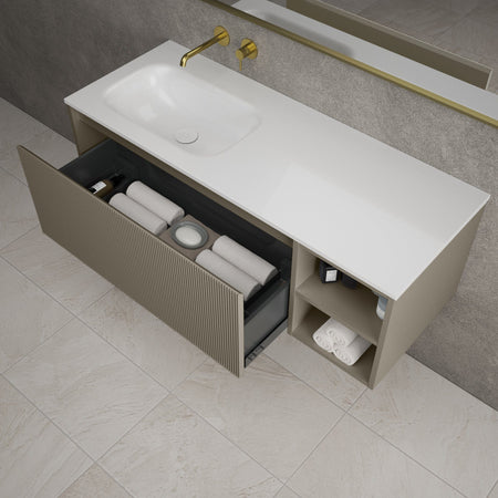 Soft Taupe Double Drawer Vanity Unit 600mm Scanalato | 34 St John – 34 ...