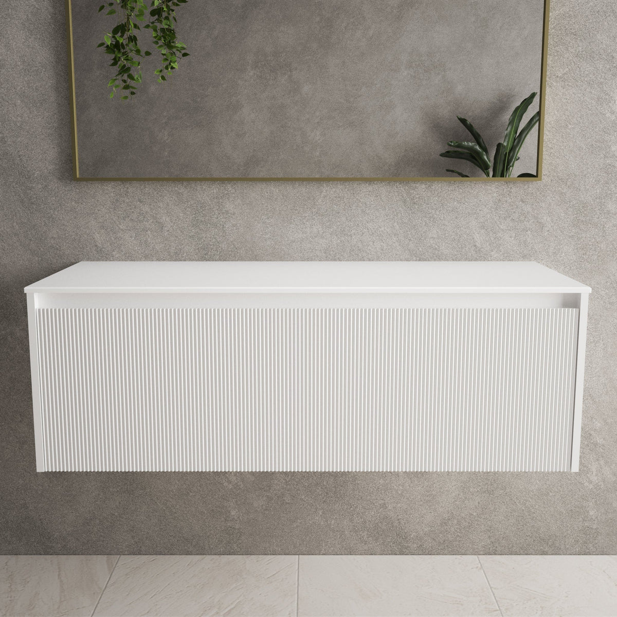 Scanalato 120cm Single Drawer Countertop Vanity Unit | 34 St John – 34 ...