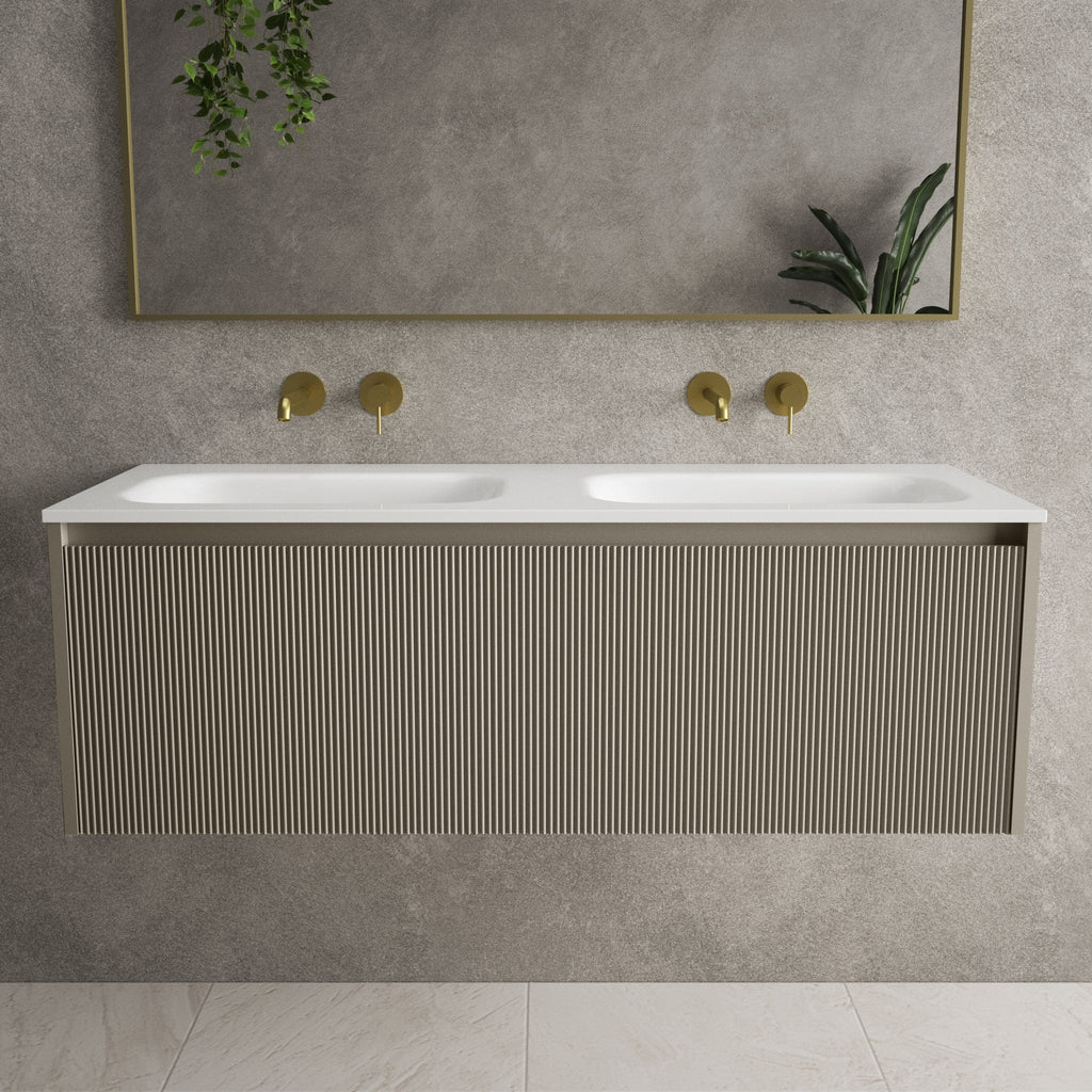 Soft Taupe Vanity Unit Double Basin 1200mm Scanalato | 34 St John