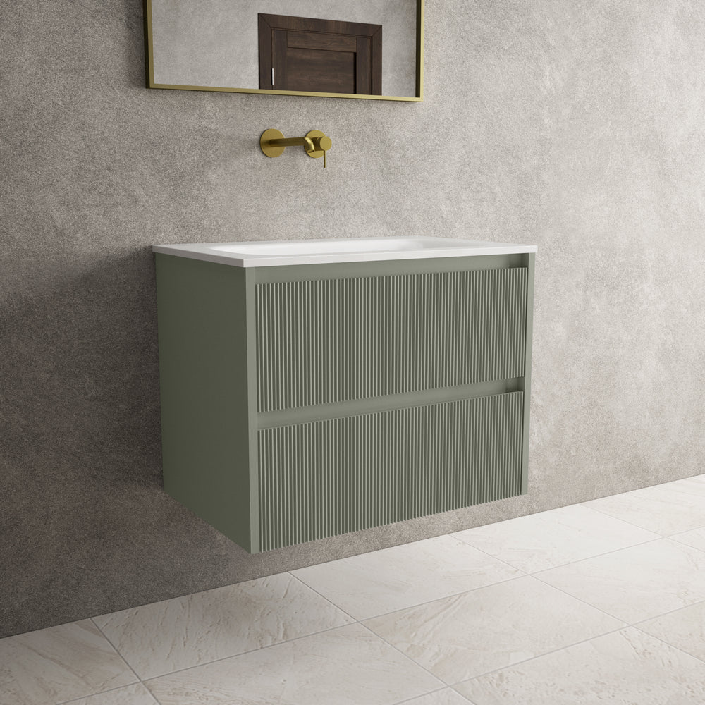 Scanalato Double Drawer Vanity Unit Basin Pistachio 700mm | 34 St John