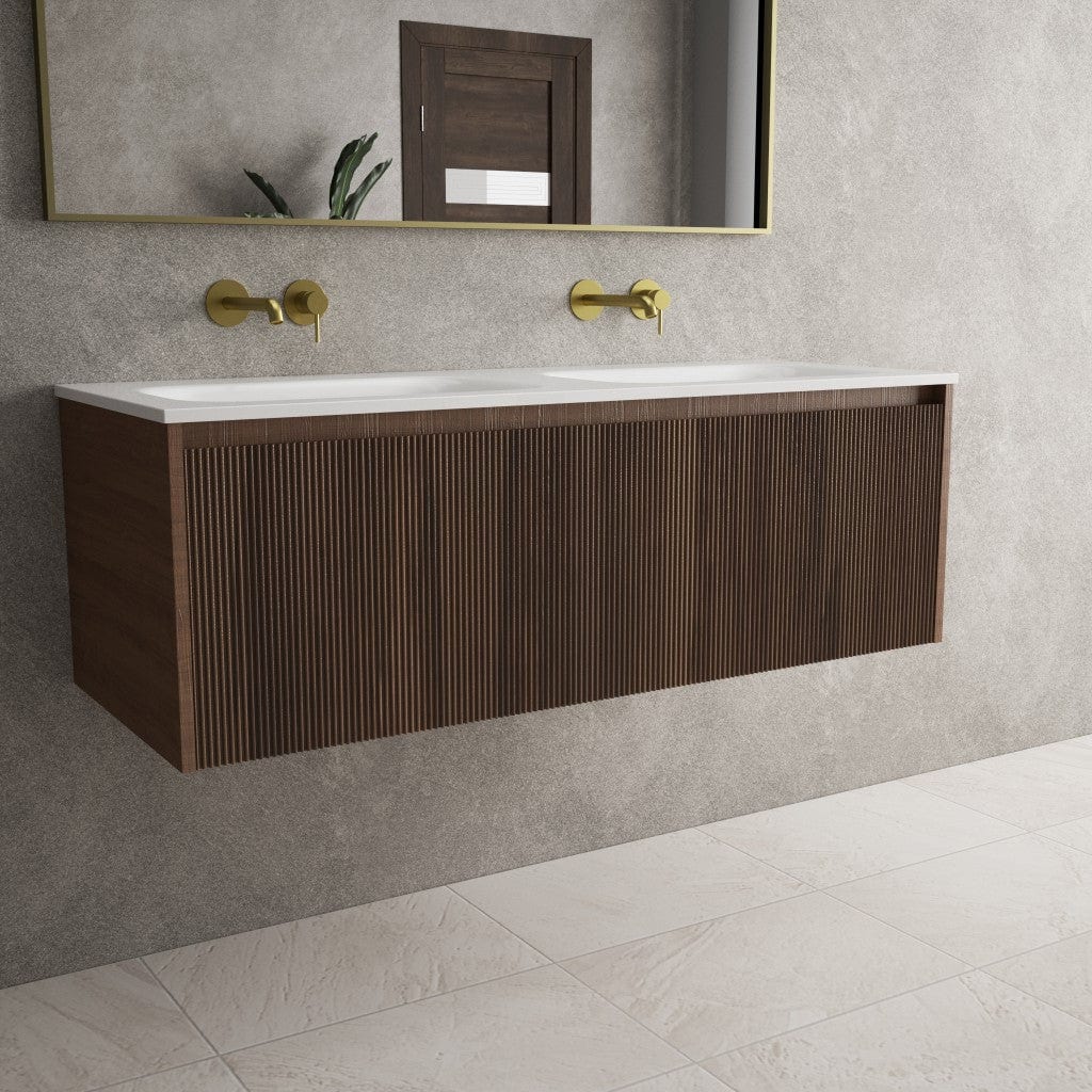 Walnut Double Basin Vanity Unit 1200mm Scanalato | 34 St John – 34 St ...