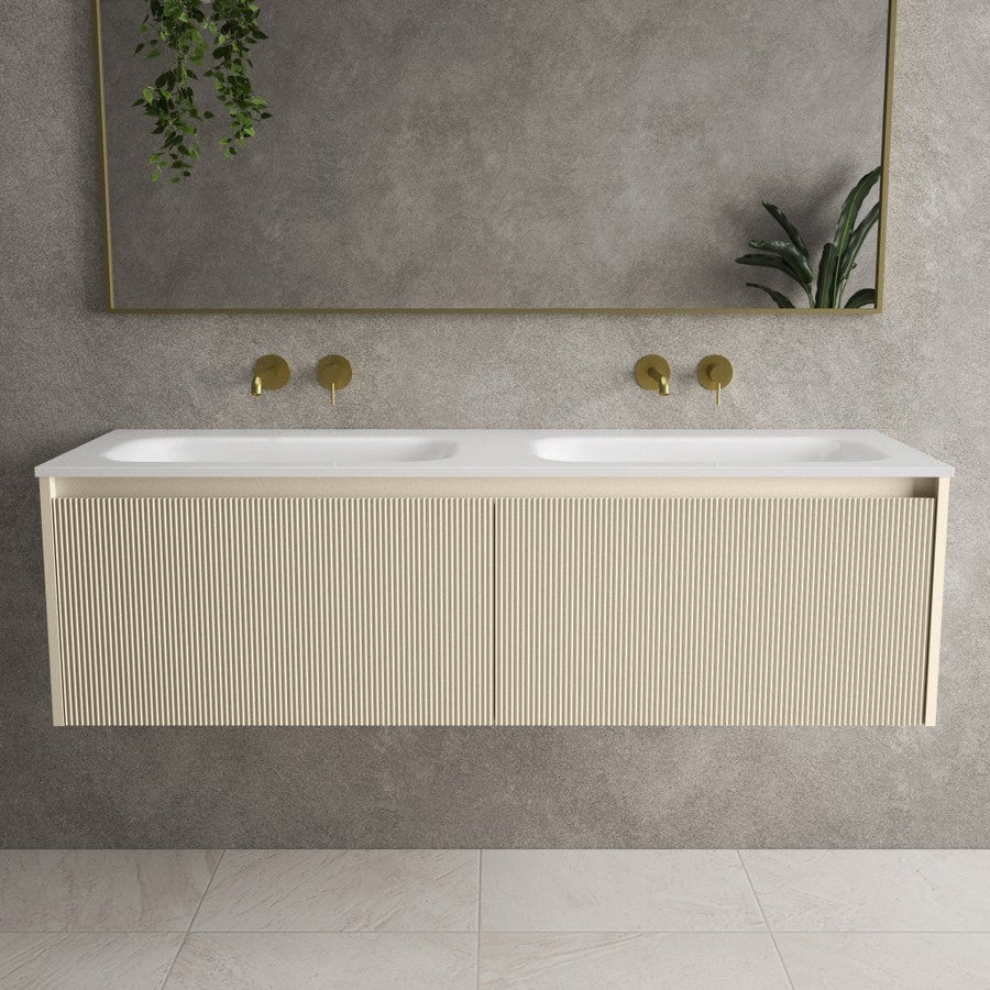 Scanalato Double Drawer Vanity Unit Bloc Basin Cashmere 1000mm | 34 St ...