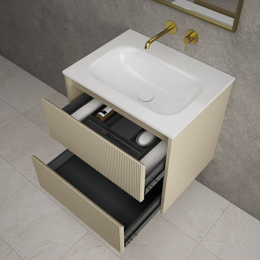 Scanalato Double Drawer Vanity Unit Bloc Basin Cashmere 1000mm | 34 St ...