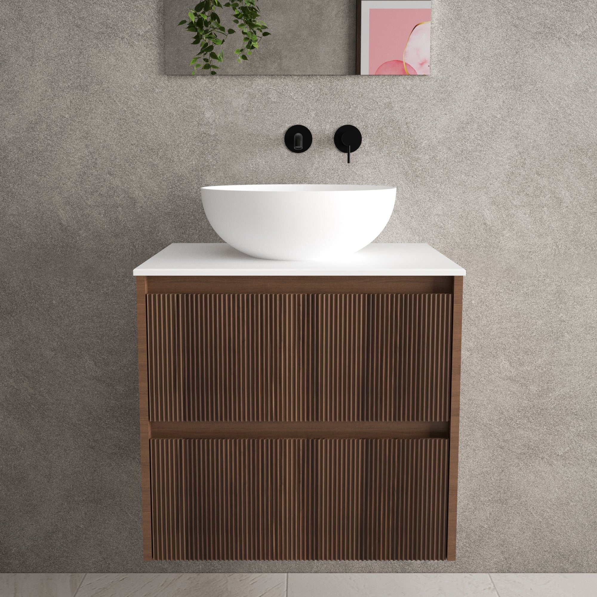 walnut sink unit
