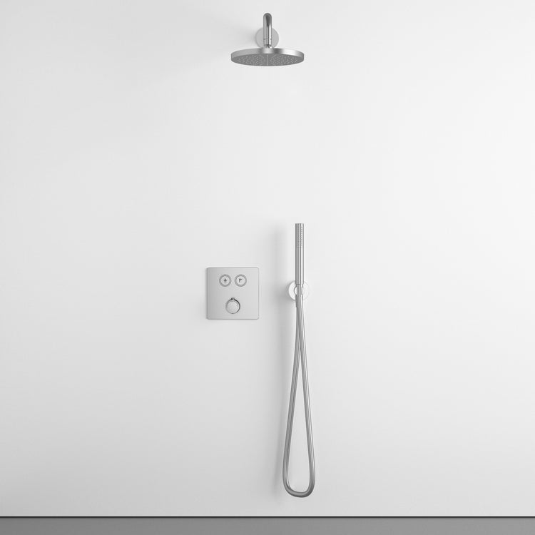 Two Way Push Button Thermostatic Shower Set With Handheld Shower ...
