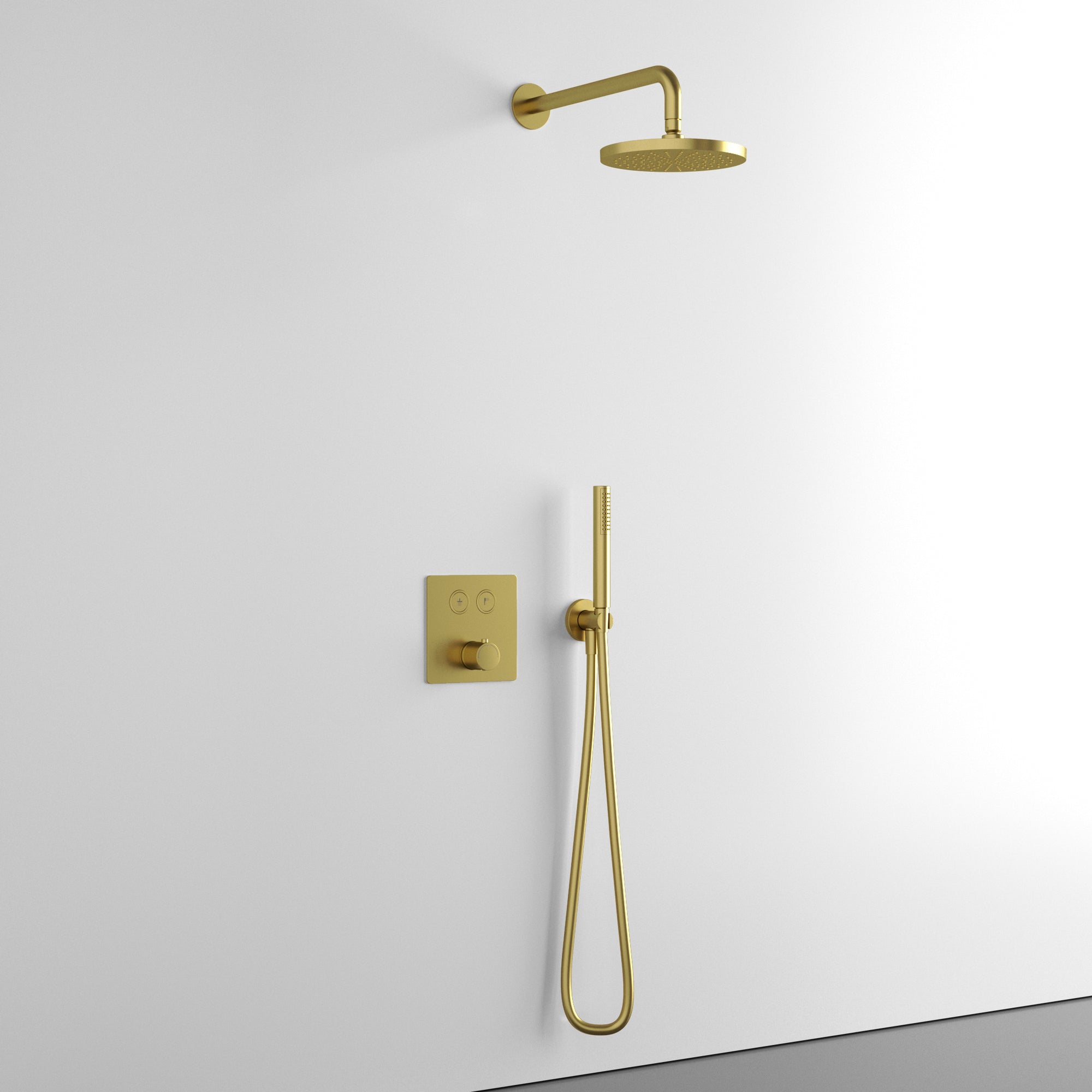 Two Way Push Button Thermostatic Shower Set With Handheld Shower ...