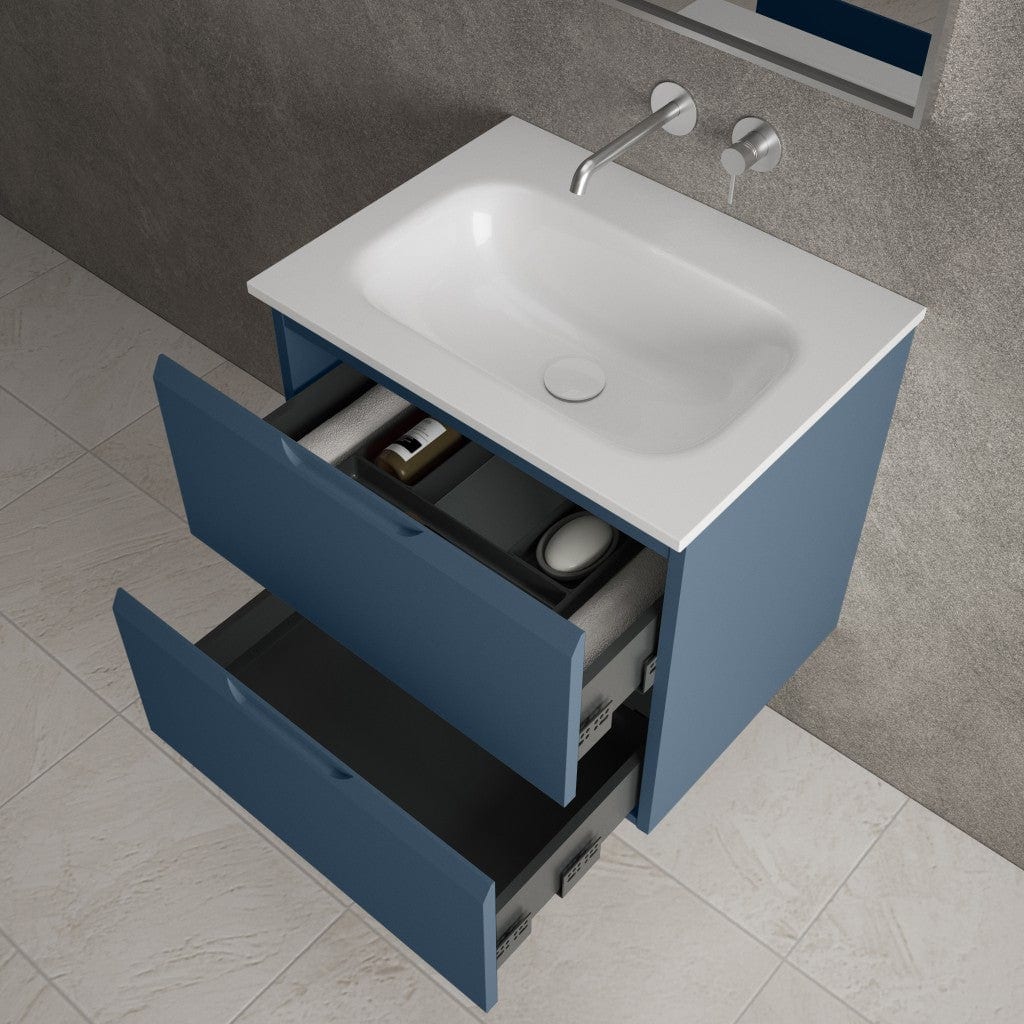 Tasca Two Drawer Vanity Unit Matt Navy 600mm | 34 St John – 34 St John Ltd