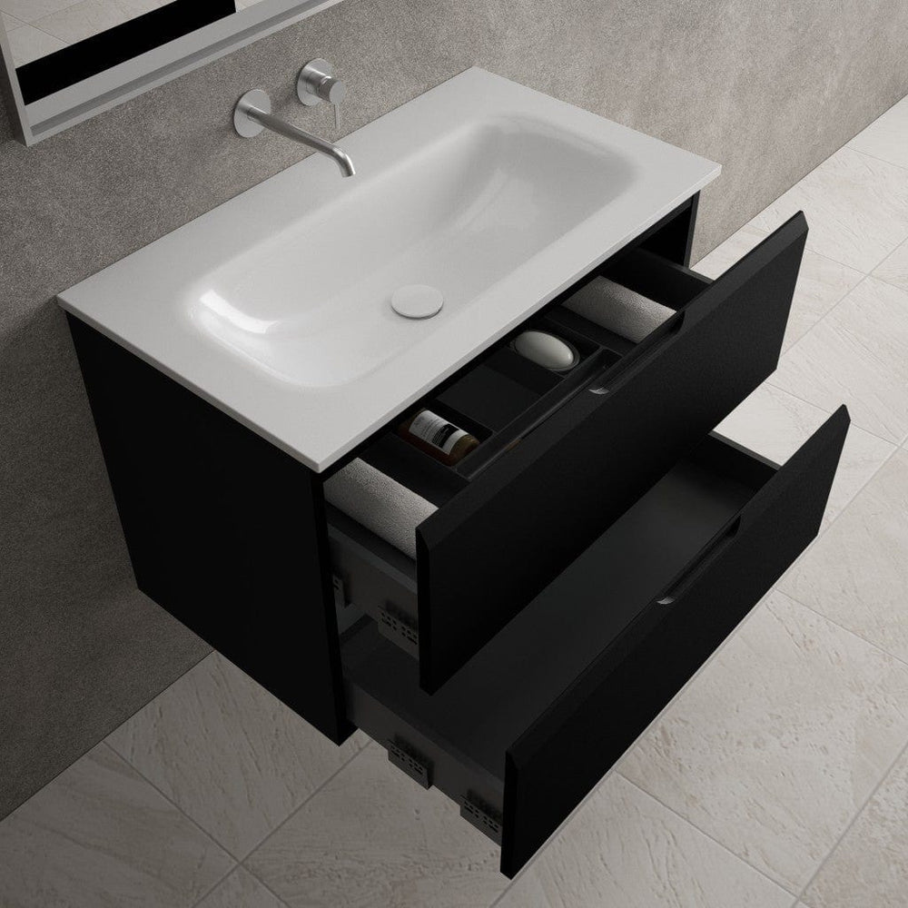 Tasca Two Drawer Vanity Unit Matt Black 800mm | 34 St John – 34 St John Ltd