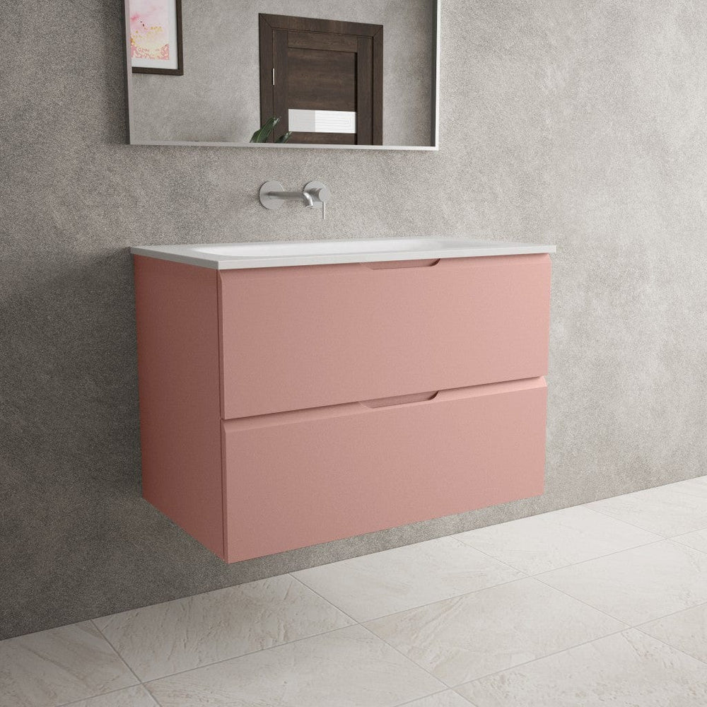 Tasca Two Drawer Vanity Unit Matt Pink 800mm | 34 St John