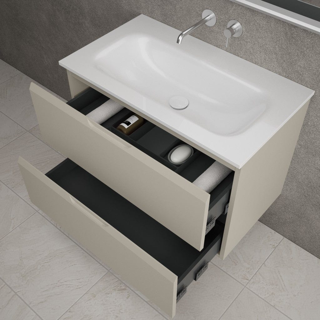 Tasca Two Drawer Vanity Unit Matt Stone 800mm | 34 St John