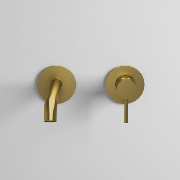 Brushed Brass Basin Wall Mounted Mixer Tap | 34 St John – 34 St John Ltd